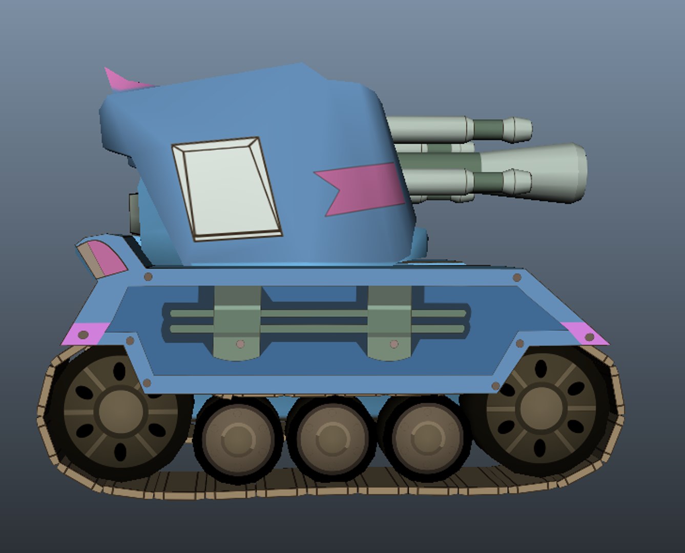 3d Model Cartoon Style Tank