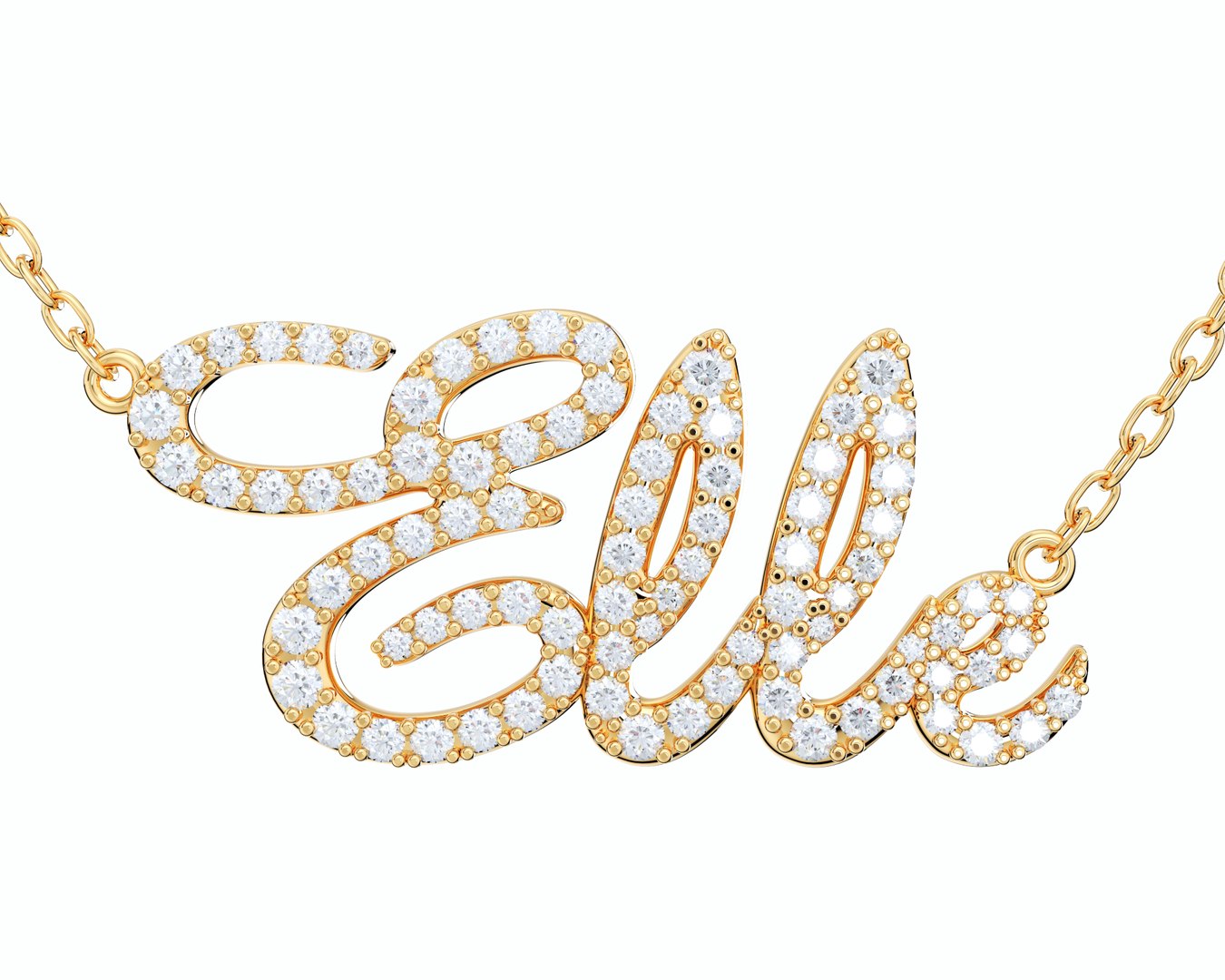 Elle Diamond Set Version Jewelry Font Necklace Pendant Design- EDS-A 3D ...