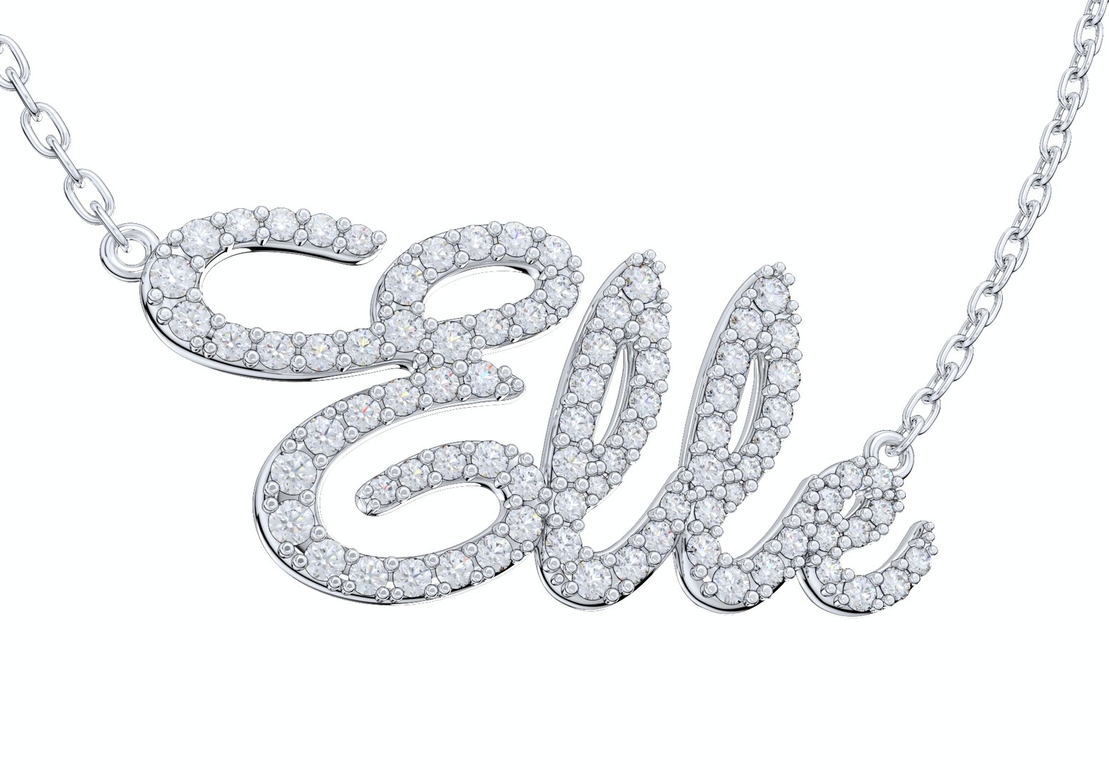 Elle Diamond Set Version Jewelry Font Necklace Pendant Design- EDS-A 3D ...