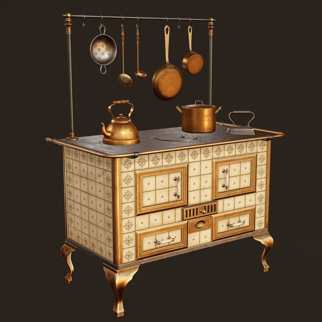 3D Antique Stove - PBR Game Ready - TurboSquid 2141095