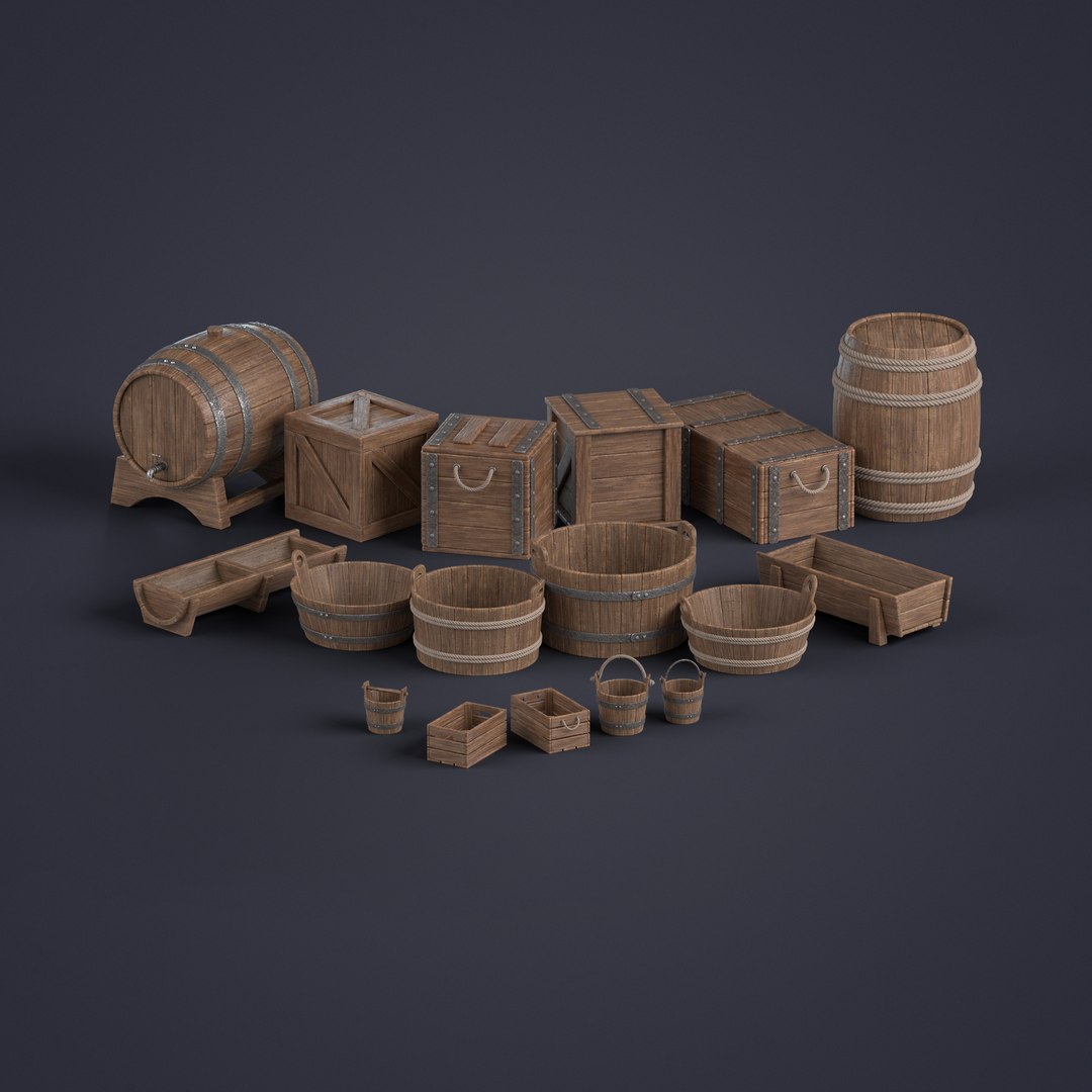 Wooden Medieval Pack - Storage 3D - TurboSquid 2359575