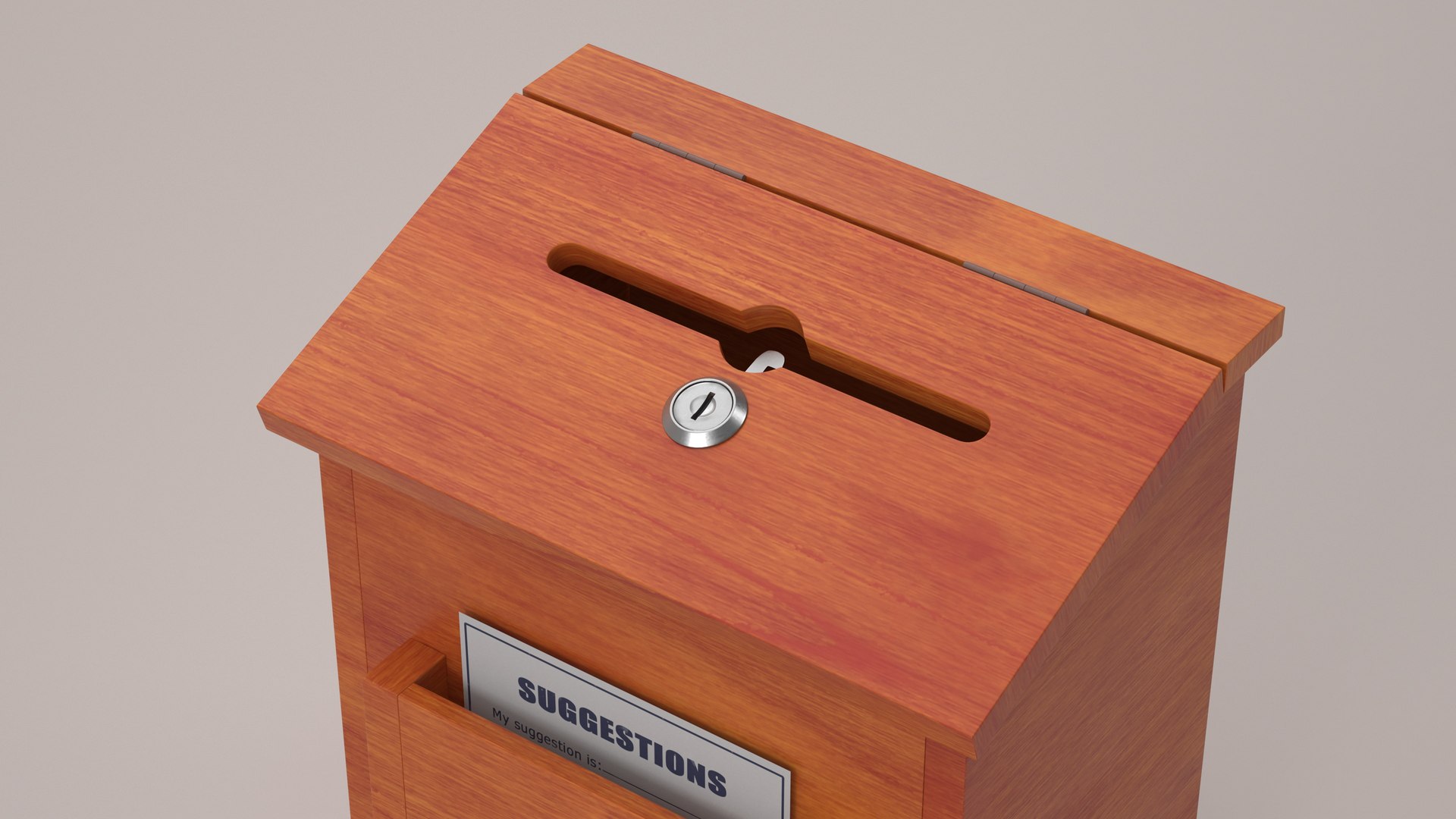 Brown Wooden Suggestion Box With Card Model - TurboSquid 2209130