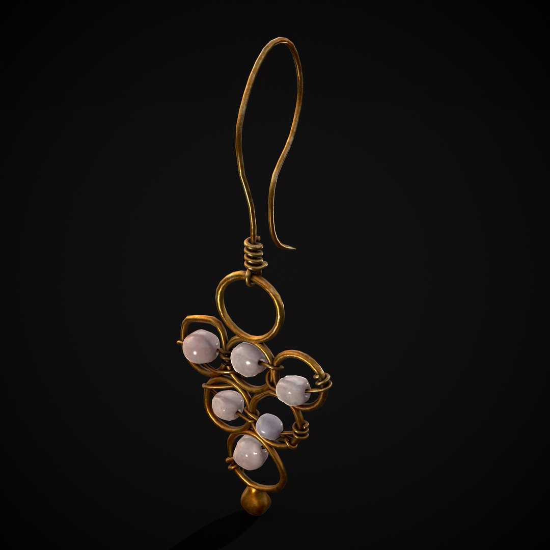 3D Pearl Loop Drop Earrings model - TurboSquid 2078230