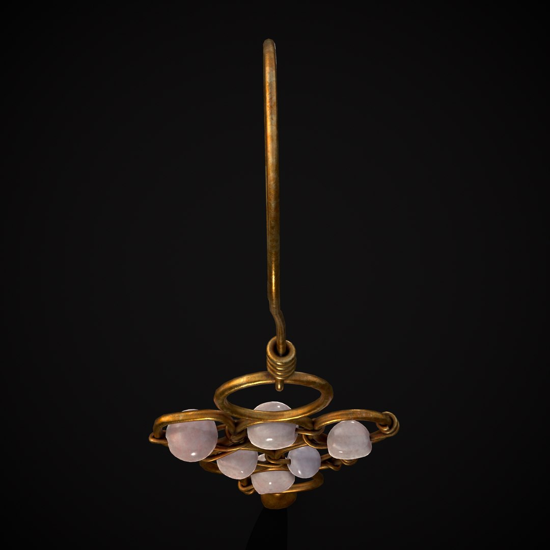 3D Pearl Loop Drop Earrings model - TurboSquid 2078230