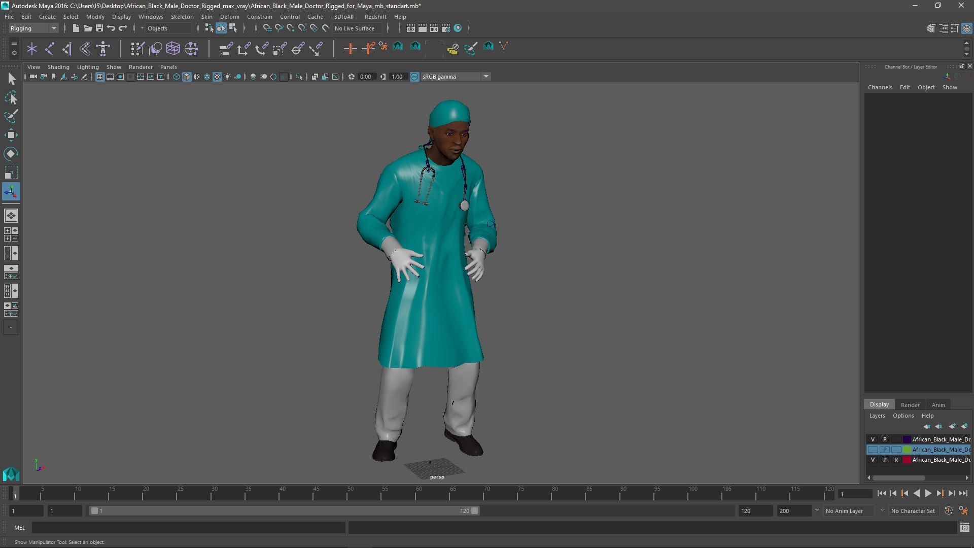 African Black Male Doctor Rigged For Maya 3D Model - TurboSquid 2208771