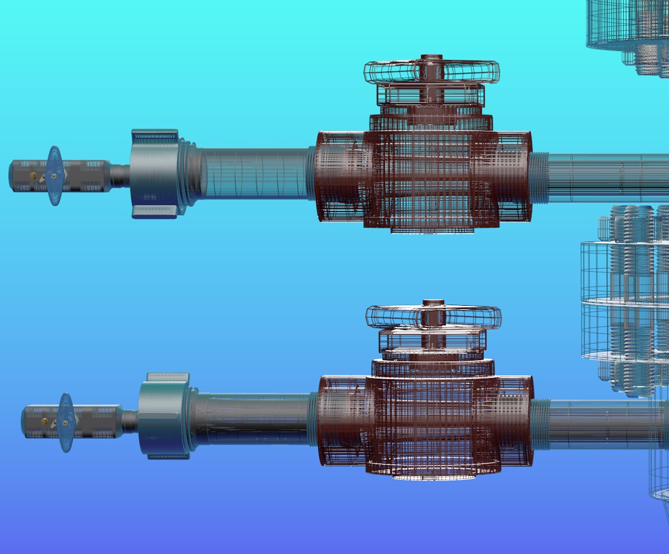 3d Electric Pump Oil Fittings Model