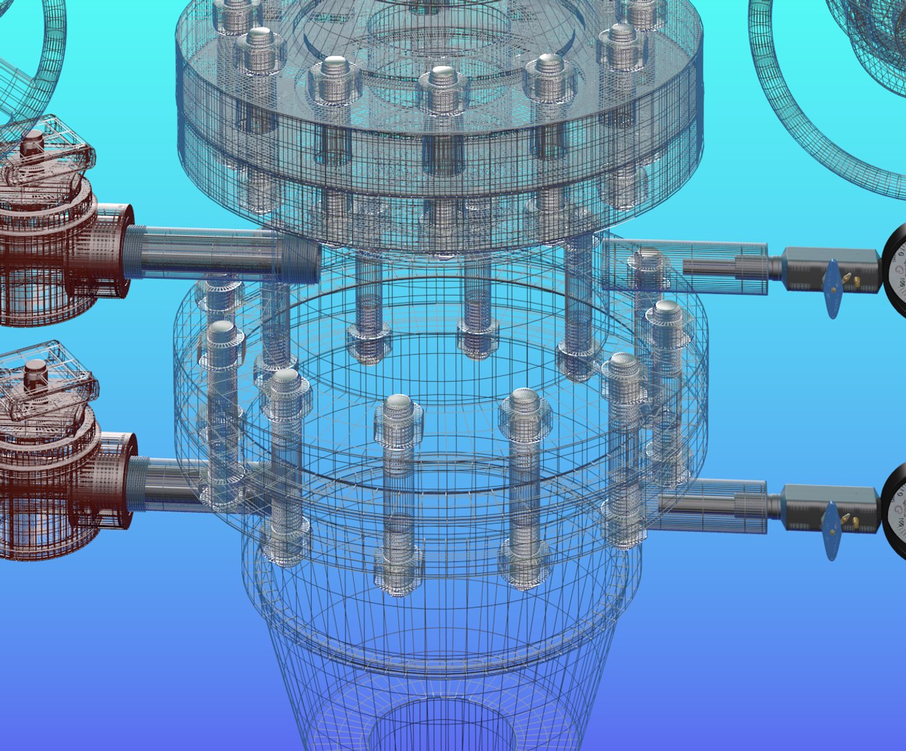 3d Electric Pump Oil Fittings Model