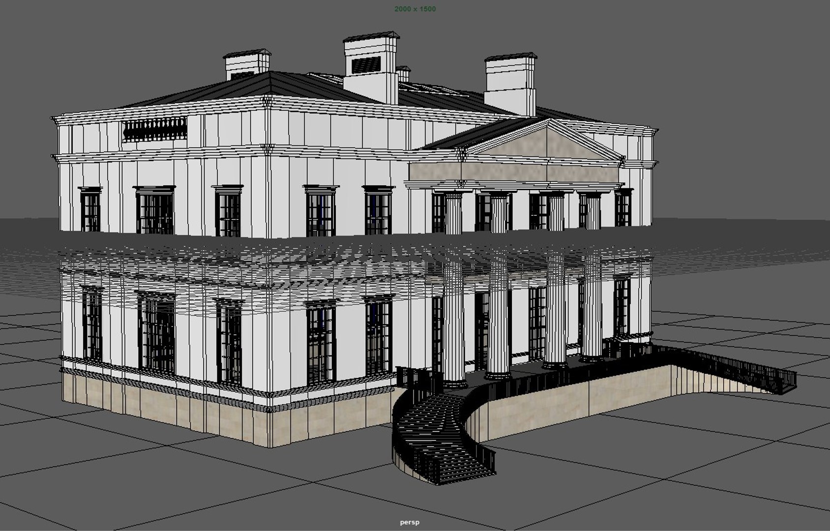 House Columns 3d Model