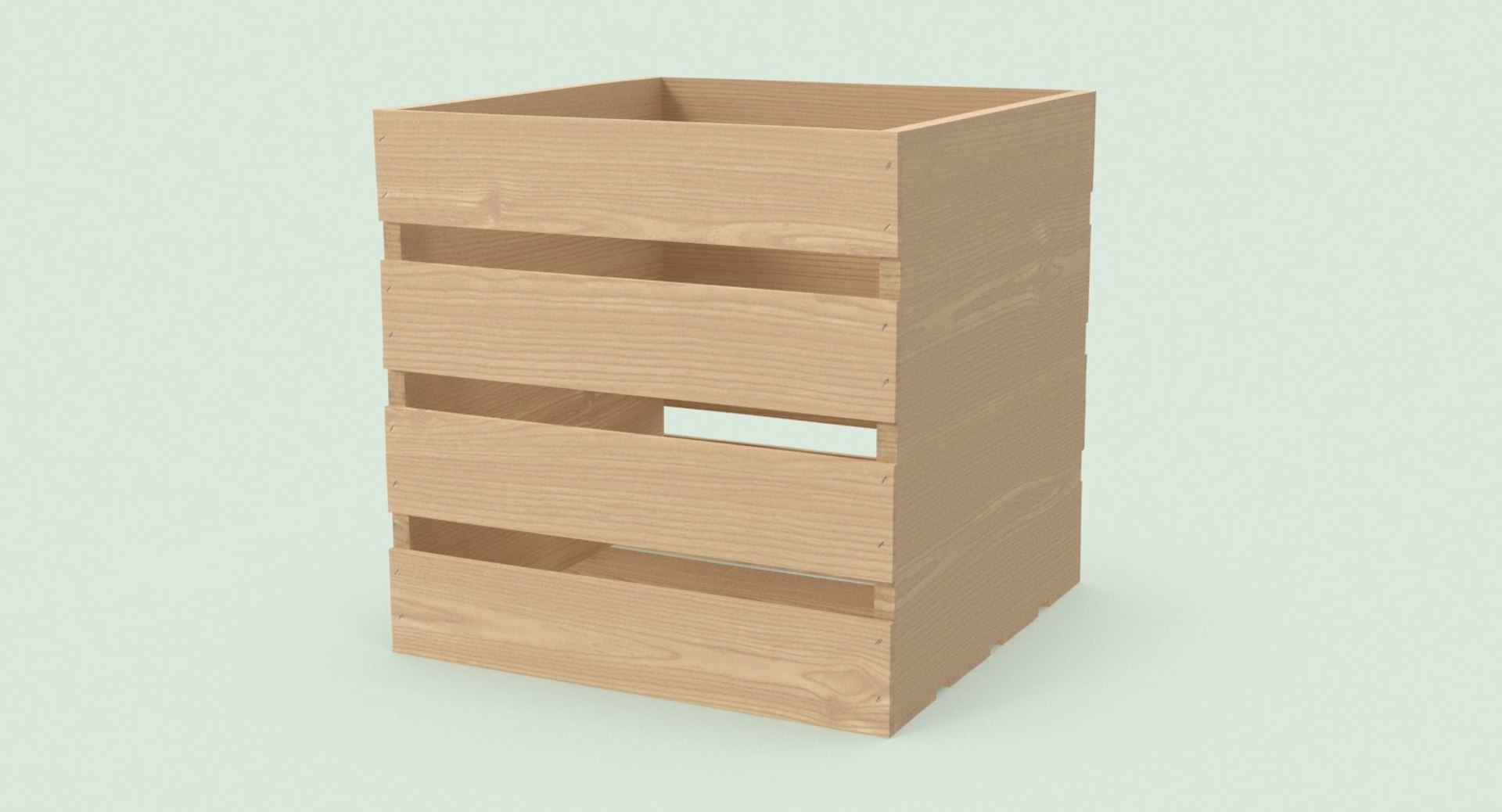 Square Wooden Crate 3d Model