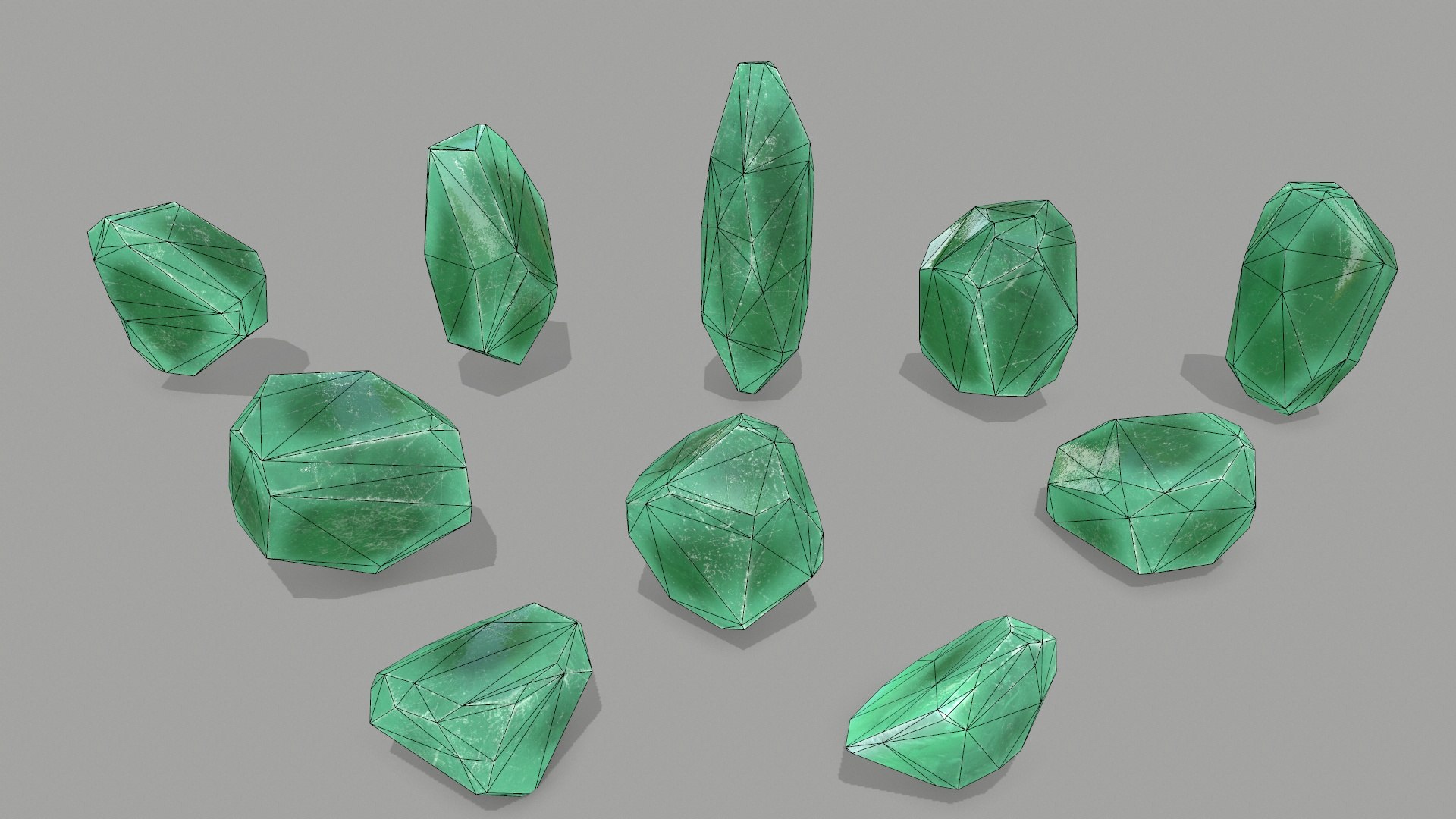 3D model crystal set - TurboSquid 2150076