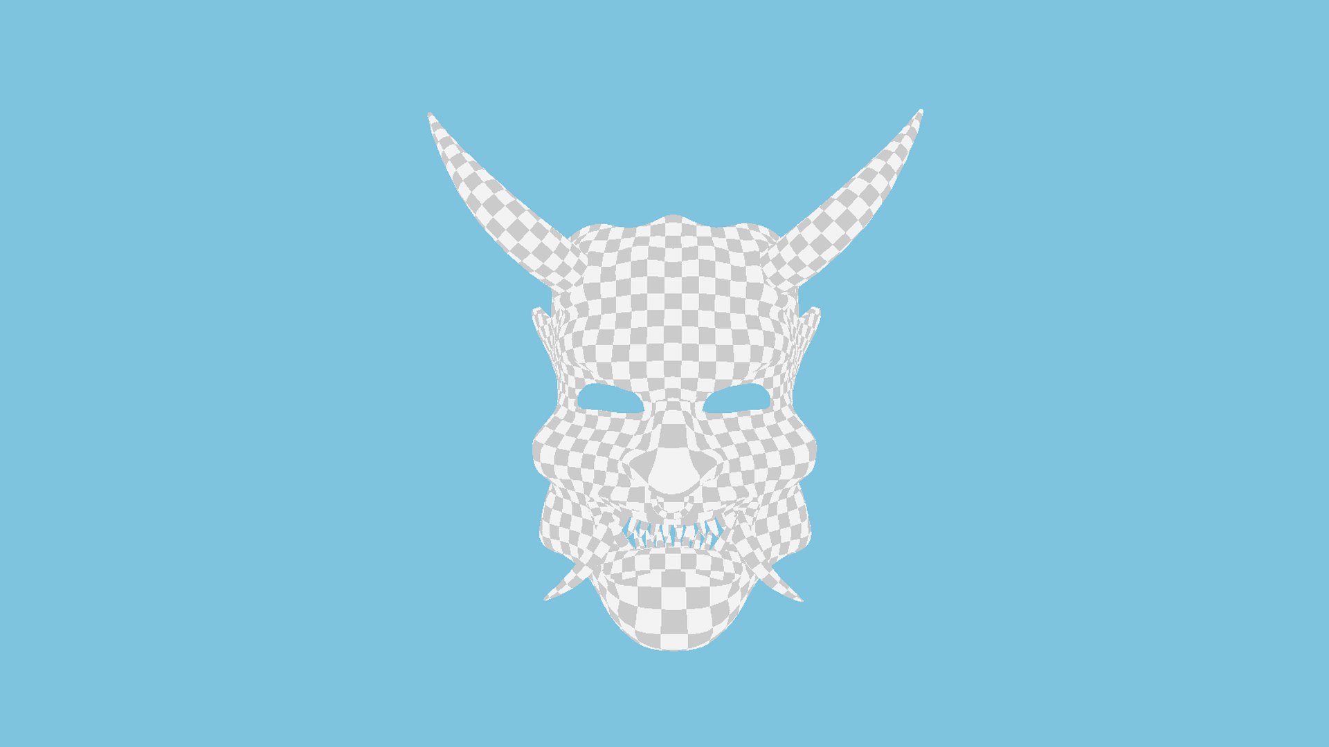 Oni Mask 01 Red Gold - Hannya Fantasy Character Design 3D Model ...