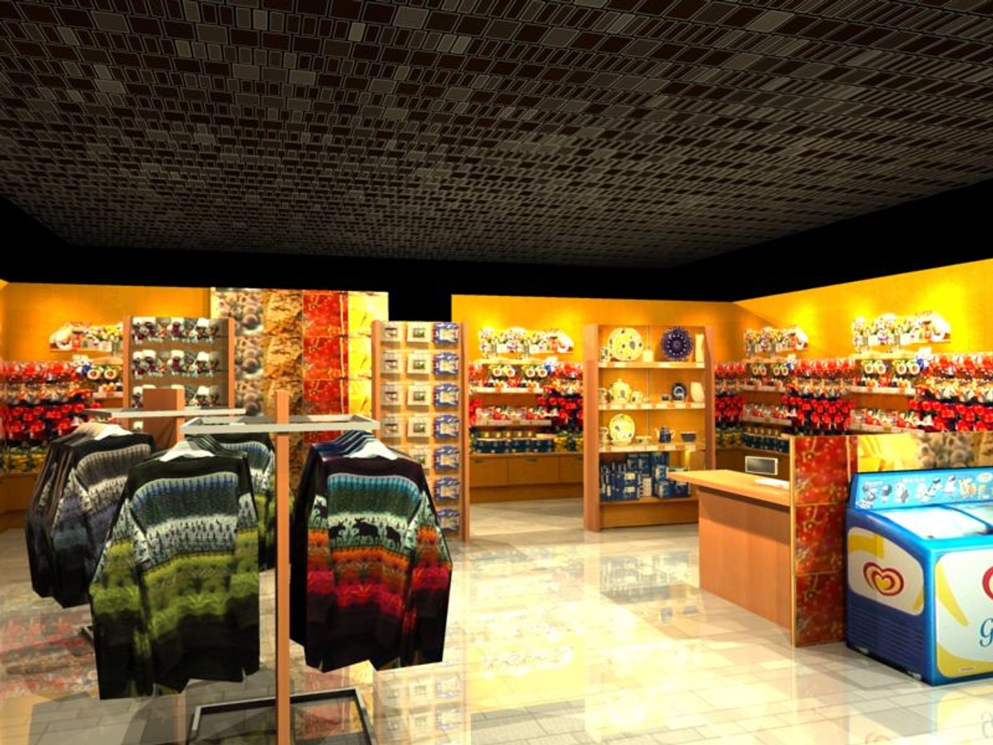 Lowpolygon Store Interiors 3d Model