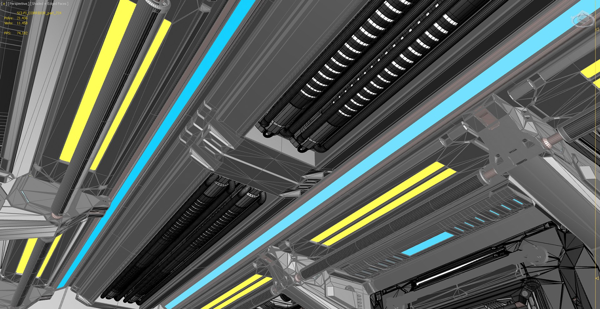 3D Sci-fi Modular Corridor Model - TurboSquid 1503320