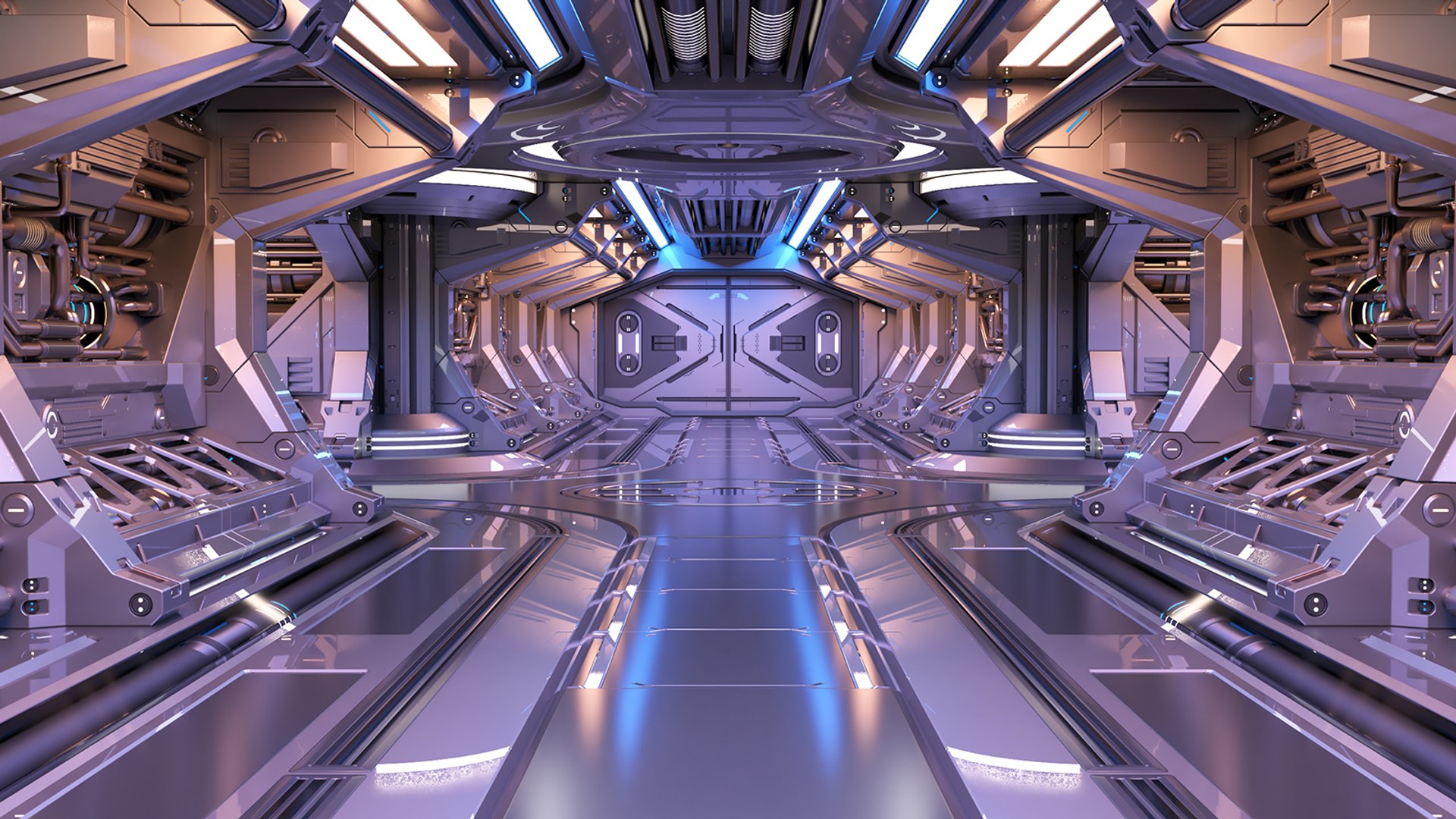 3D Sci-fi Modular Corridor Model - TurboSquid 1503320