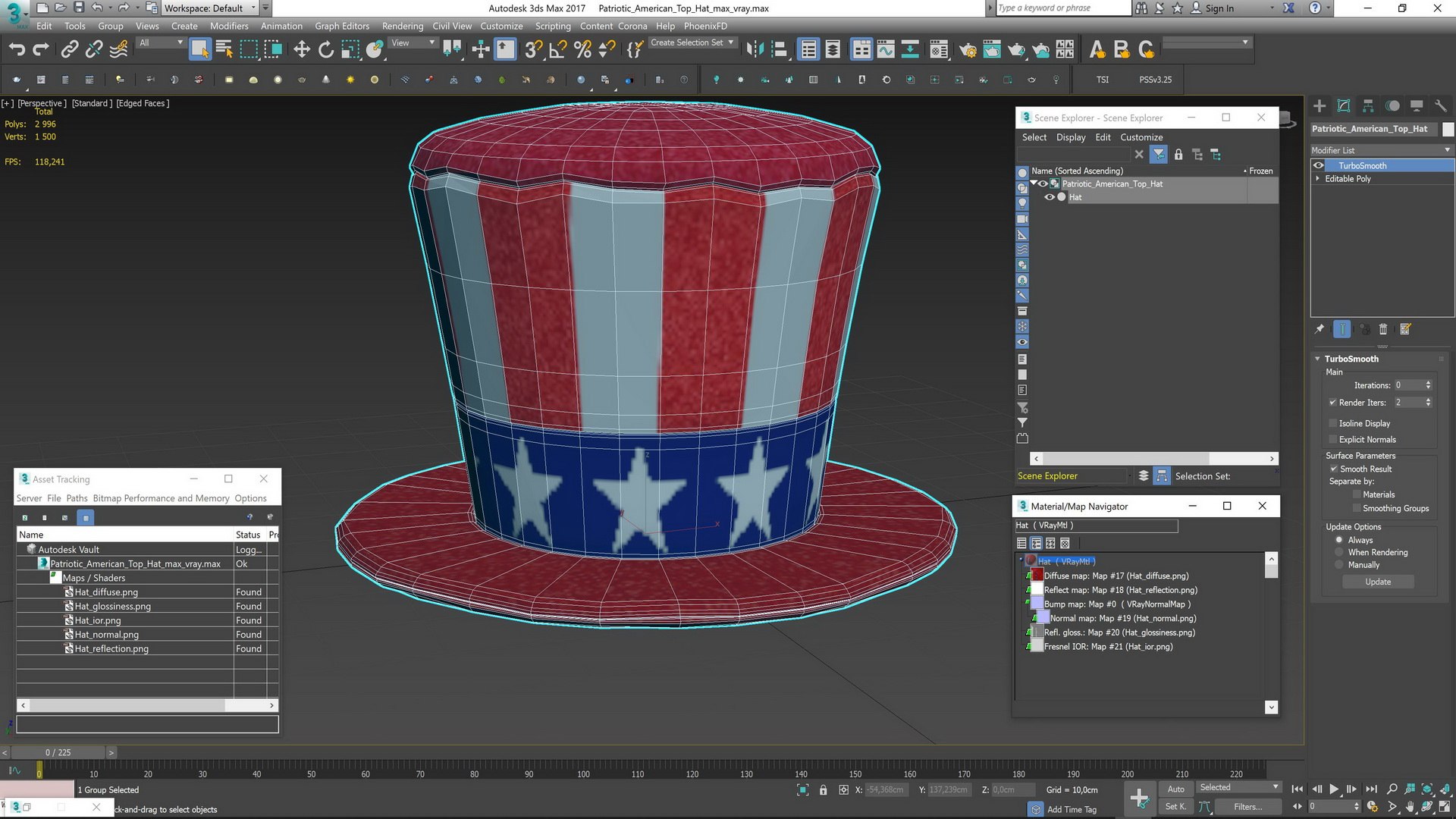Patriotic American Top Hat 3D Model - TurboSquid 1995756