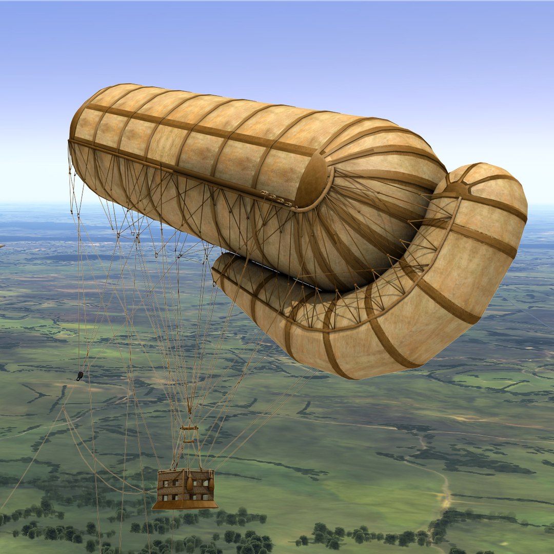 military german observation balloon 3d model