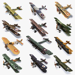 Low Poly Military Biplane 3D Models For Download | TurboSquid