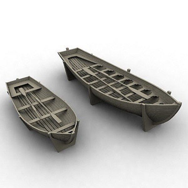 wooden boats 3ds
