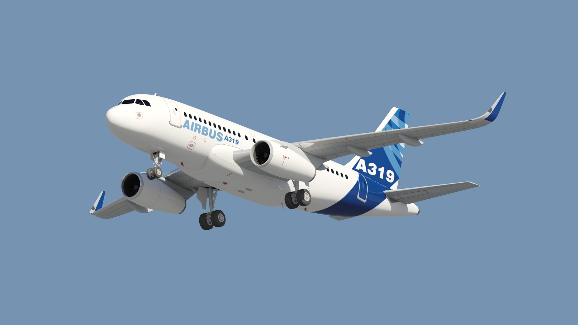 airbus a319 sharklet 3d model