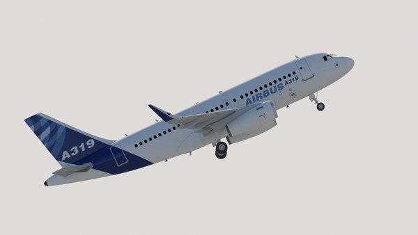 airbus a319 sharklet 3d model