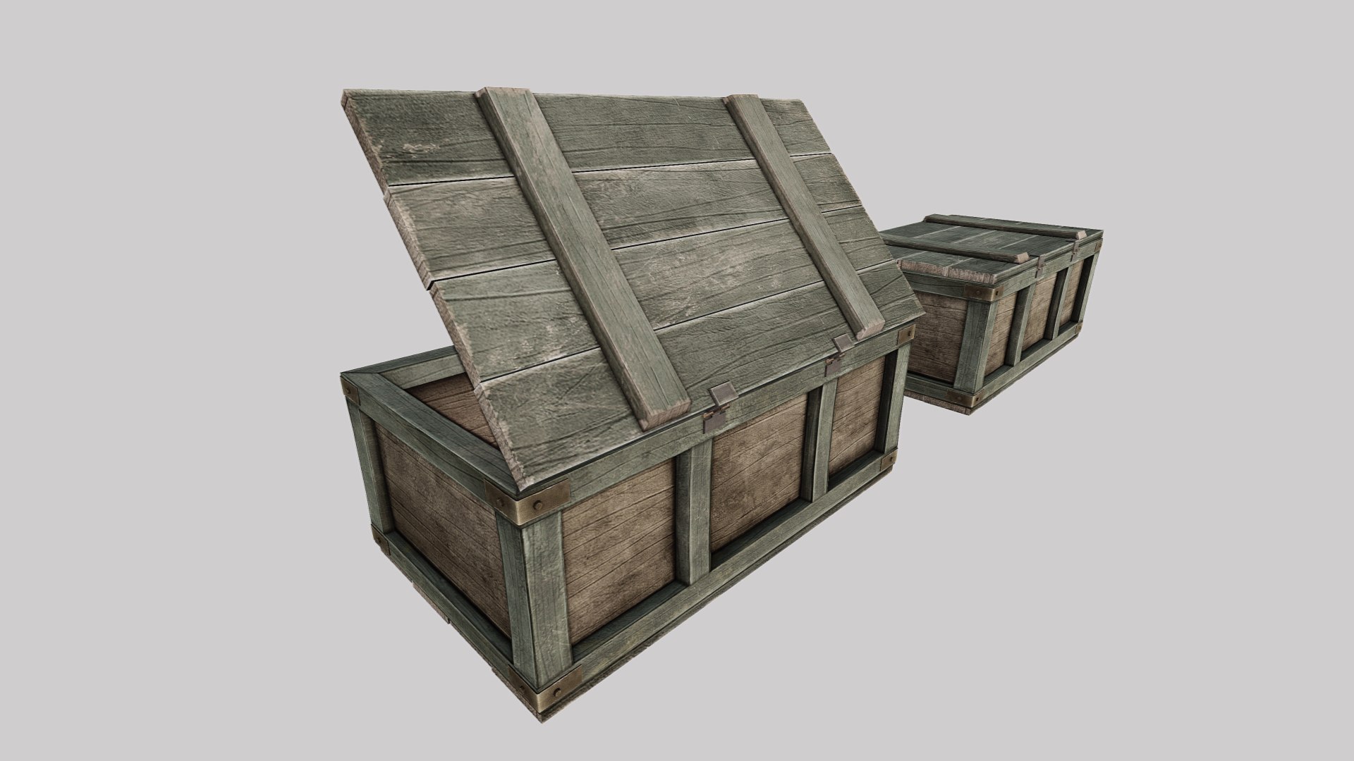 wooden loot crate 01 3d model