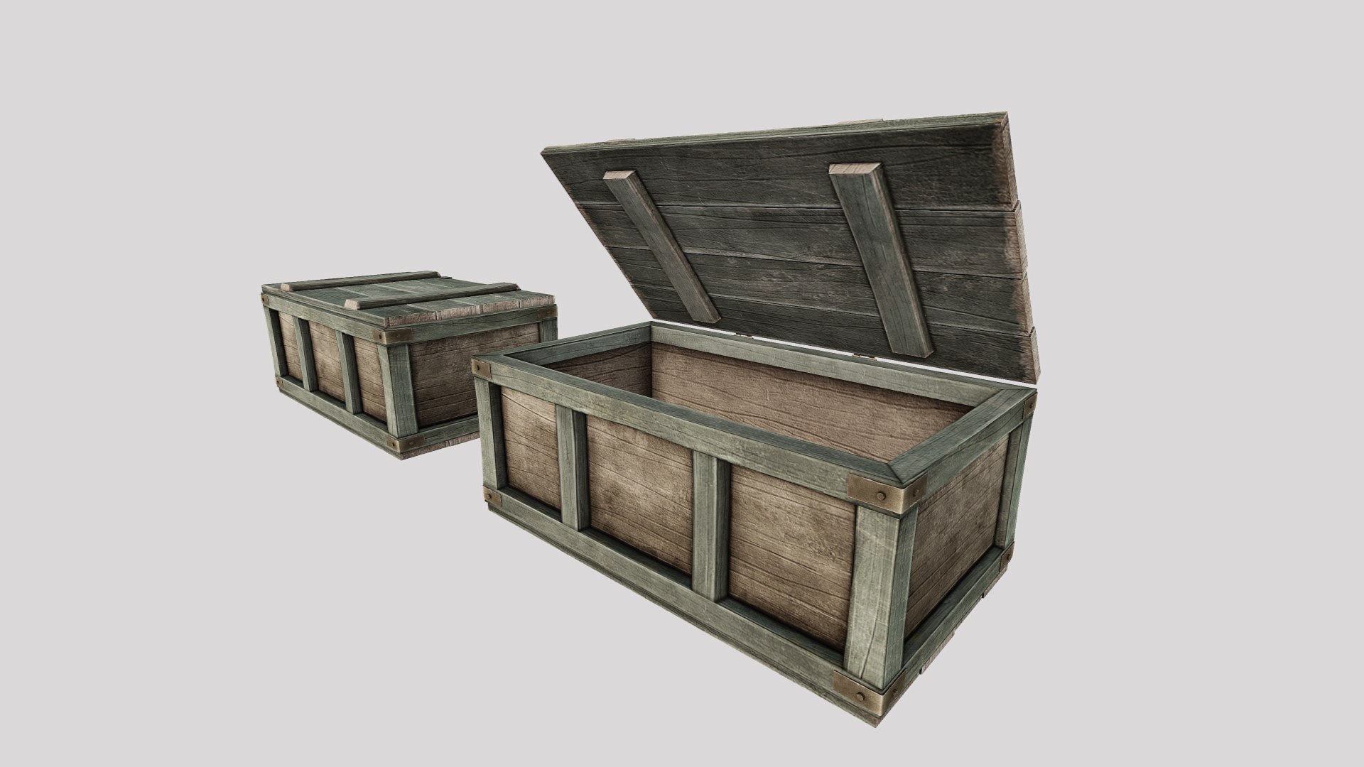wooden loot crate 01 3d model
