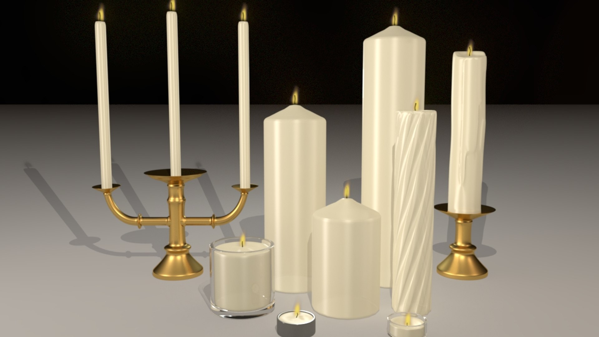 3d Ma Set Candles