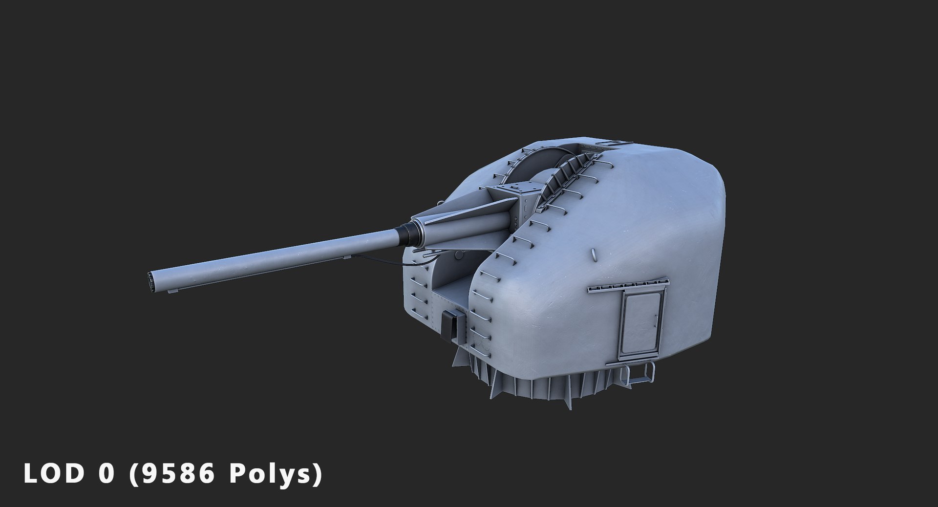 3d Model 100mm Gun