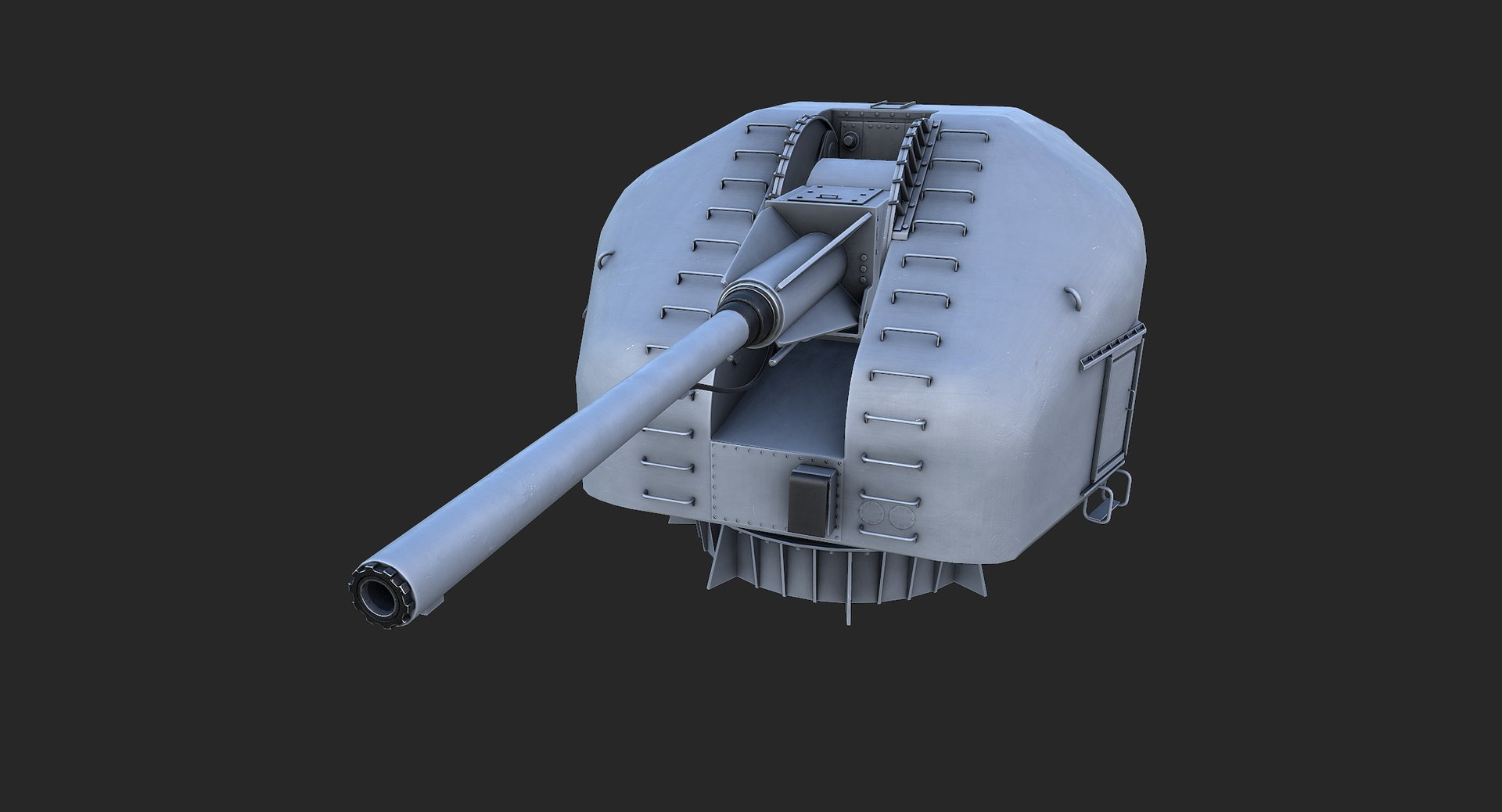 3d model 100mm gun