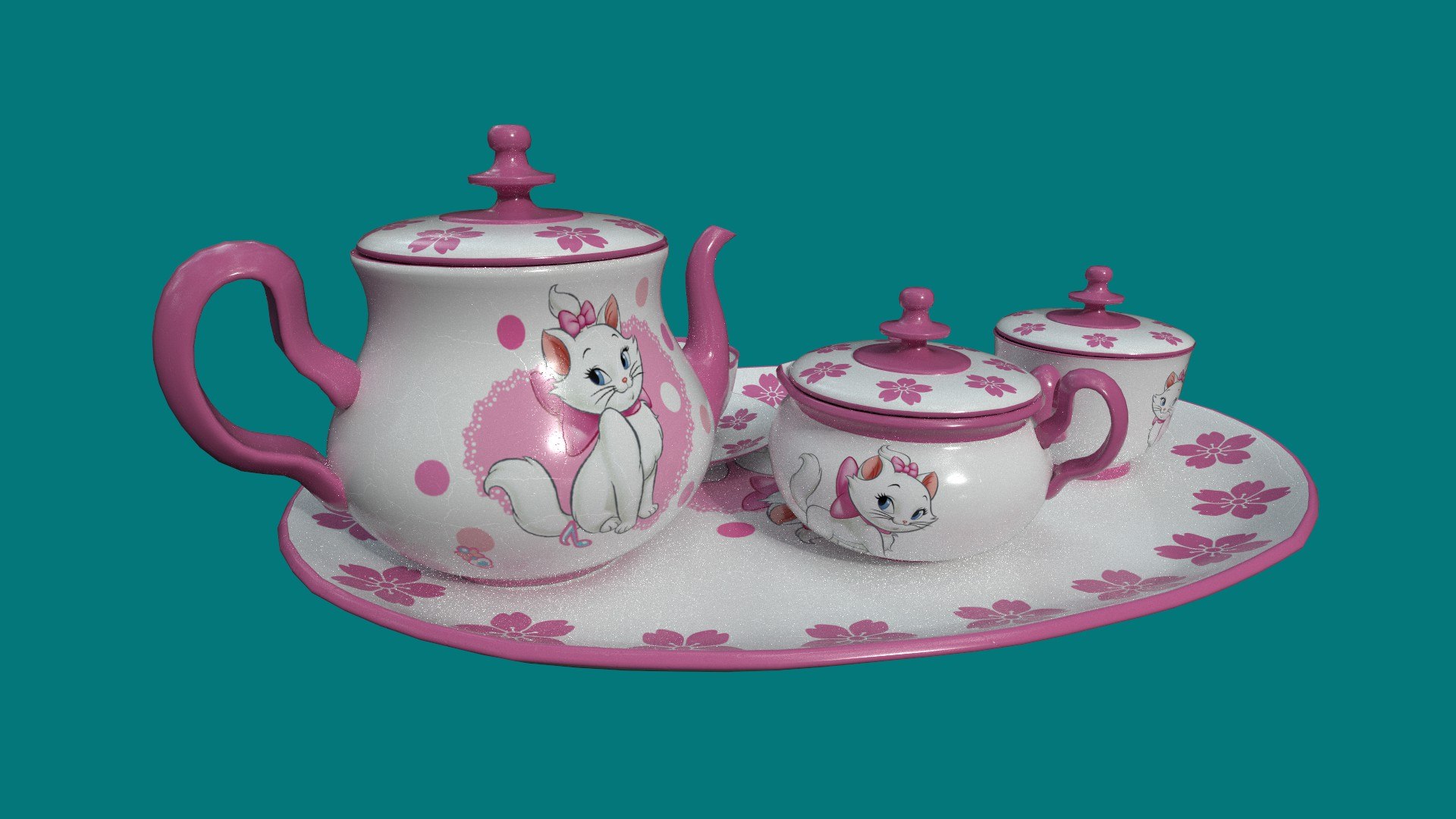 Tea Set Model - TurboSquid 1708407