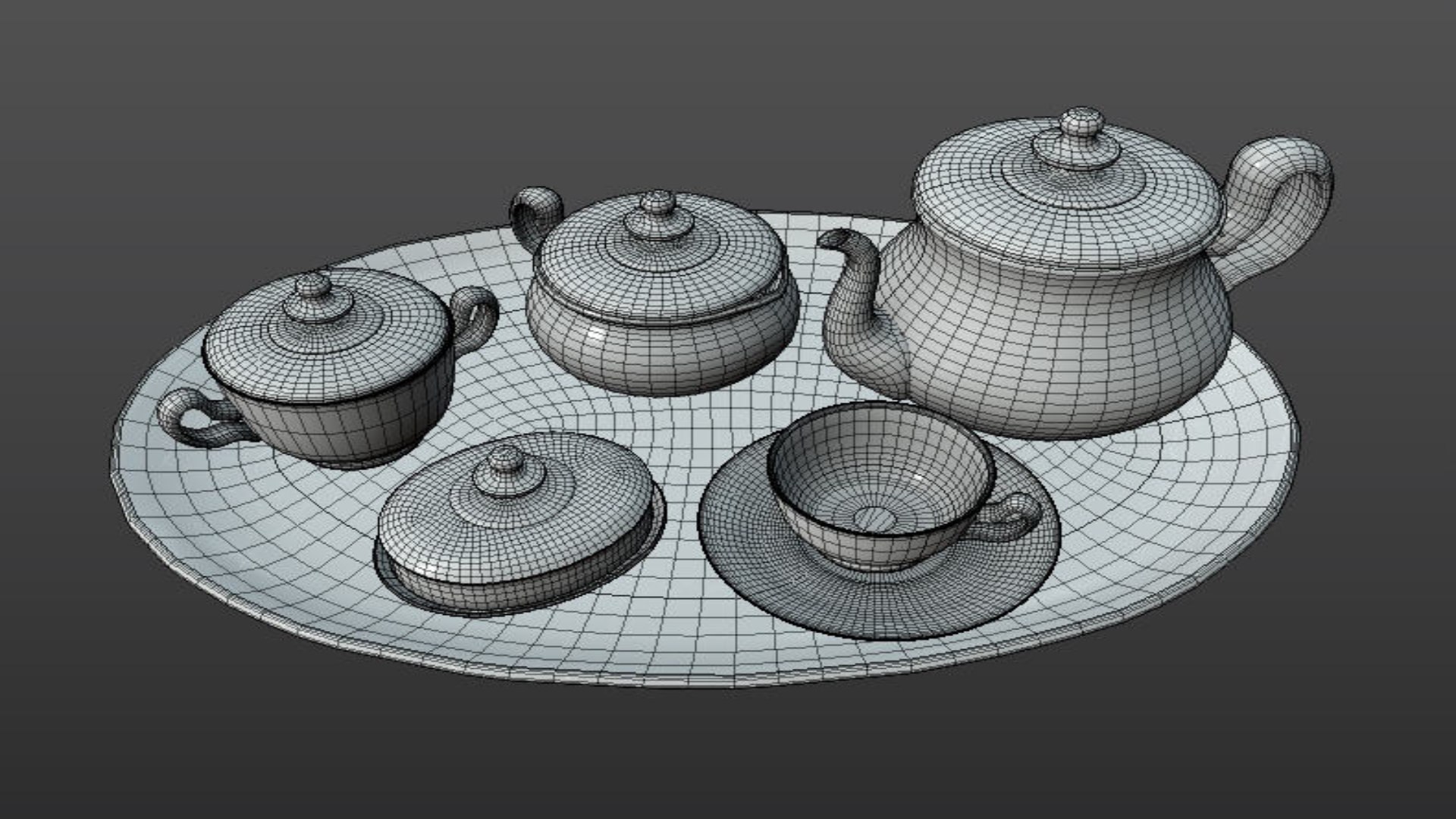 Tea Set Model - TurboSquid 1708407
