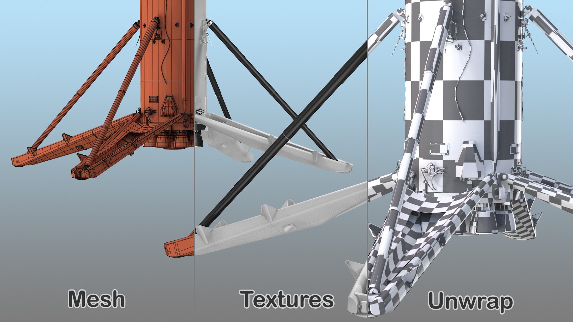 3D Launch Vehicle Landing Legs - TurboSquid 1493384