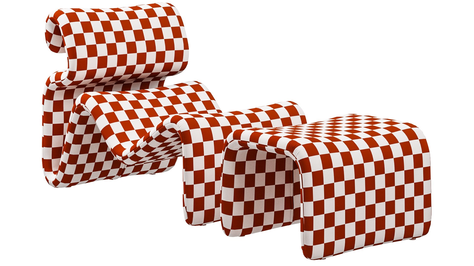 Artilleriet - Etcetera Fabric Lounge Chair and Footstool 3D model ...