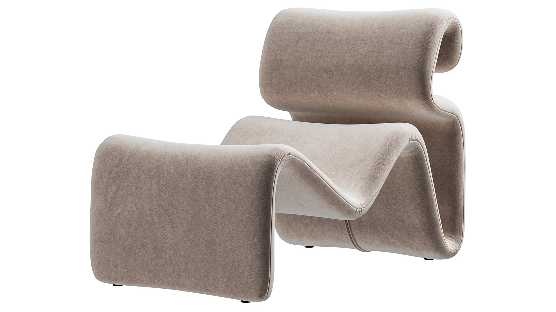 Artilleriet - Etcetera Fabric Lounge Chair and Footstool 3D model ...