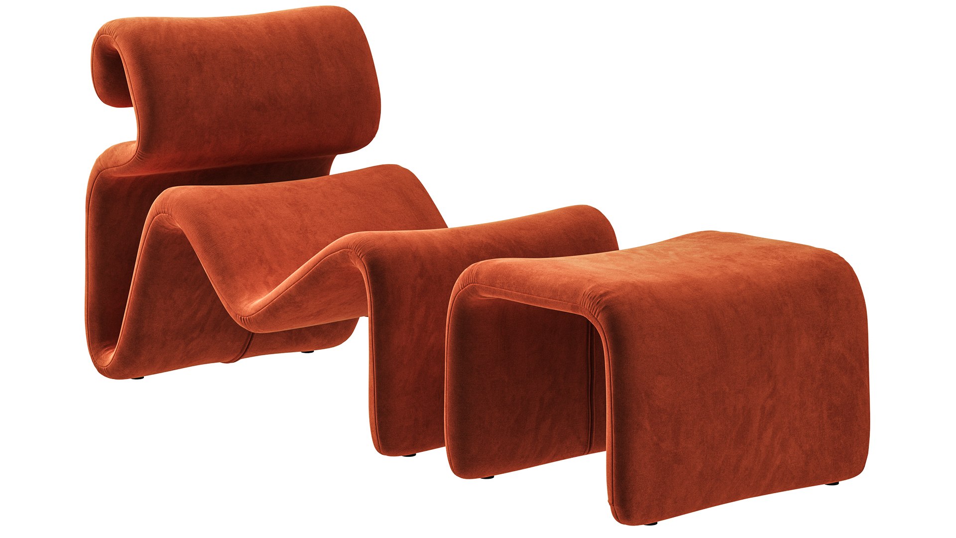 Artilleriet - Etcetera Fabric Lounge Chair and Footstool 3D model ...