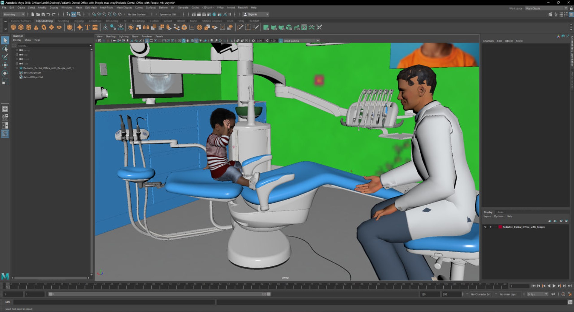 3D Pediatric Dental Office With People Model - TurboSquid 2386688