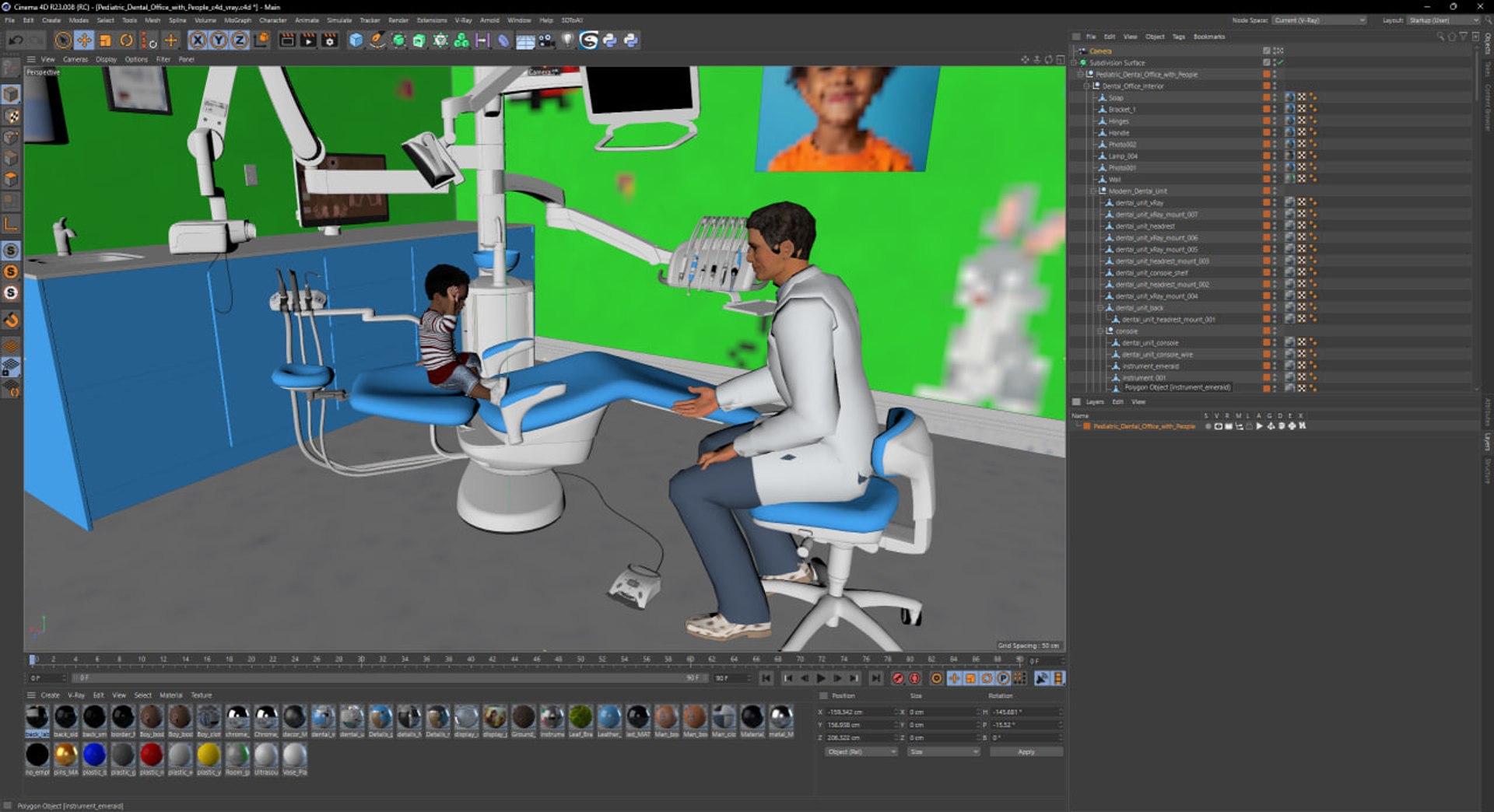 3D Pediatric Dental Office With People Model - TurboSquid 2386688