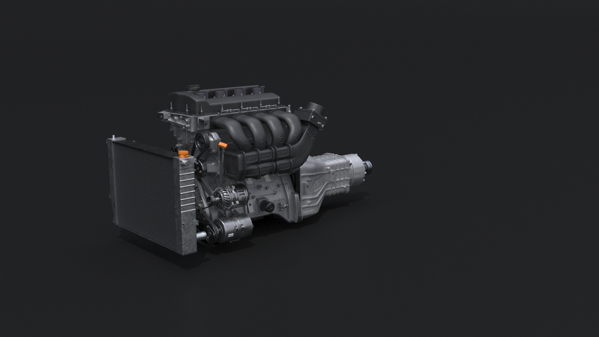 Straight-Four Engine And Gearbox 3D Model - TurboSquid 2022046