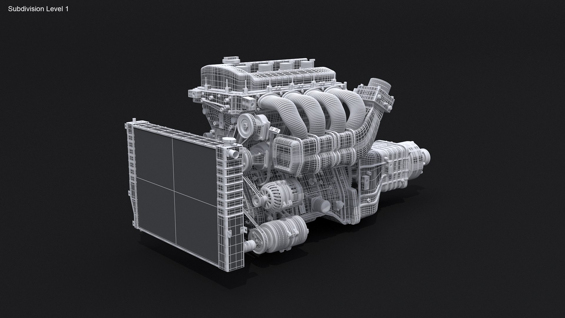 Straight-Four Engine And Gearbox 3D Model - TurboSquid 2022046