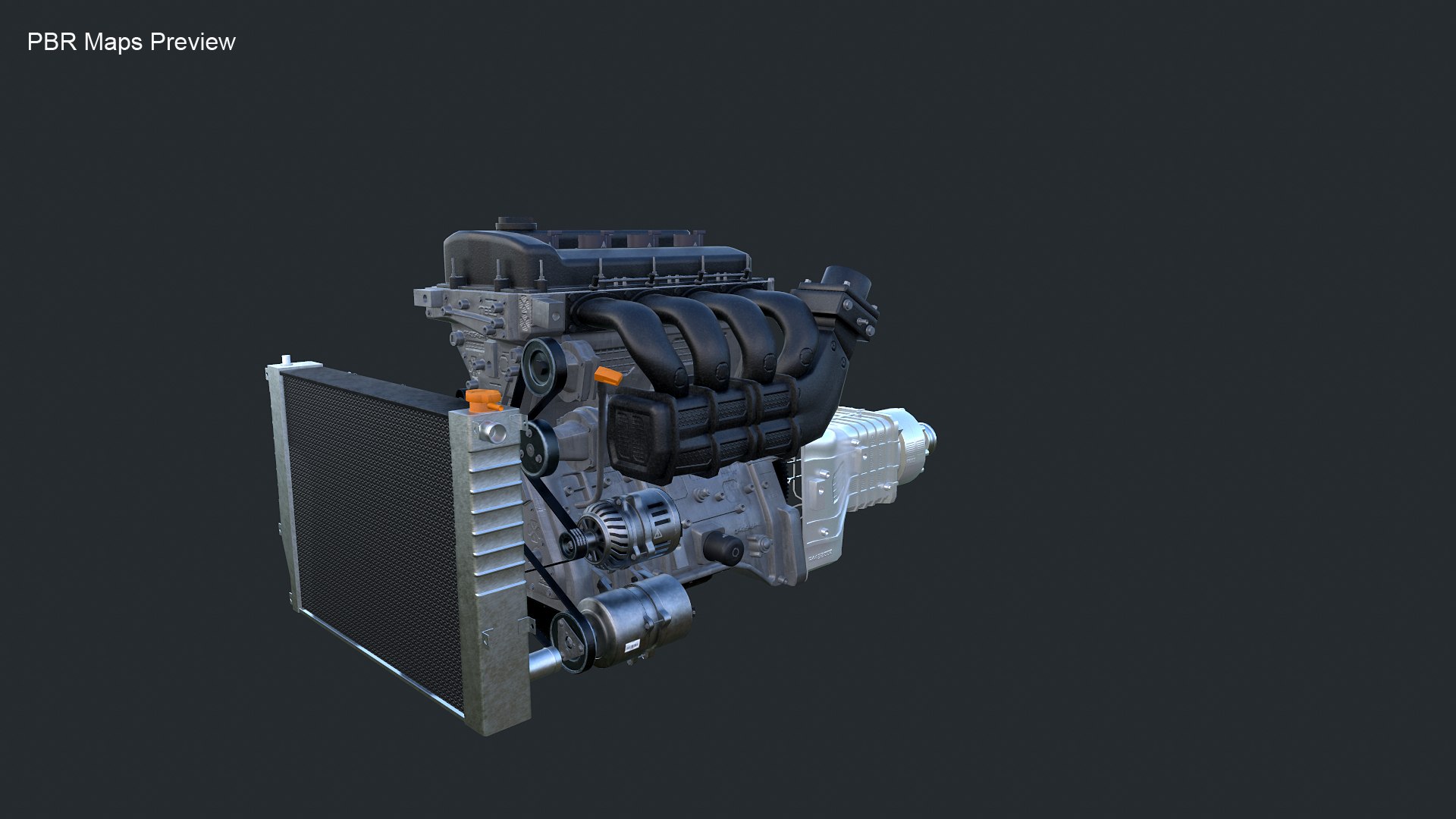 Straight-Four Engine And Gearbox 3D Model - TurboSquid 2022046