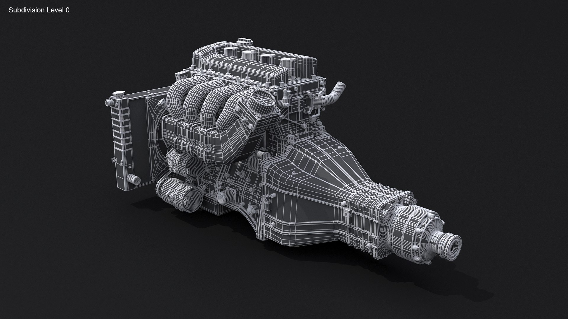 Straight-Four Engine And Gearbox 3D Model - TurboSquid 2022046