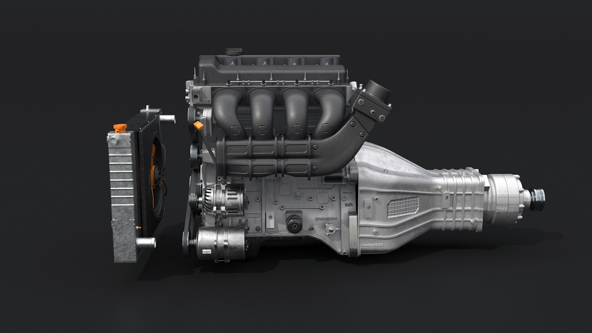 Straight-Four Engine And Gearbox 3D Model - TurboSquid 2022046