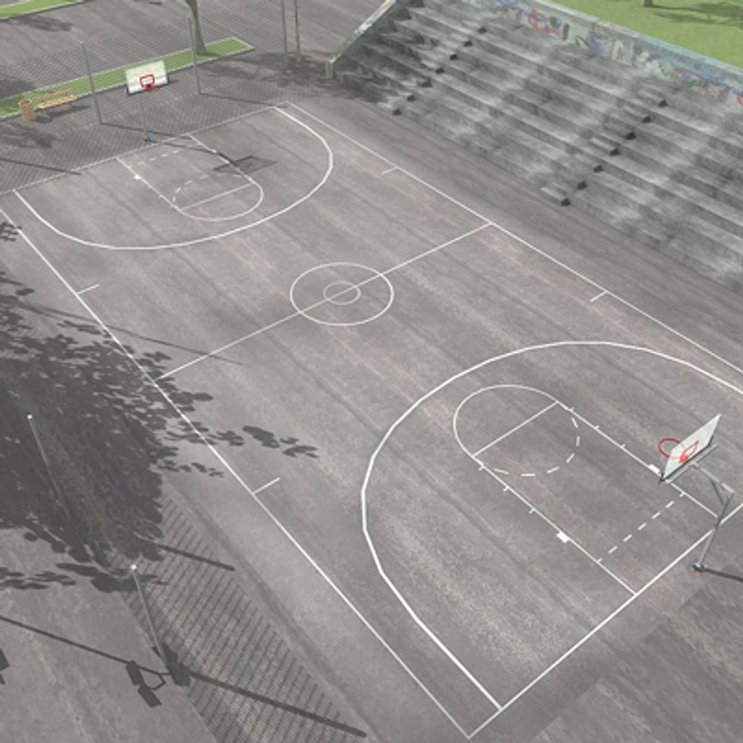 outdoor basketball arena hugo 3d model