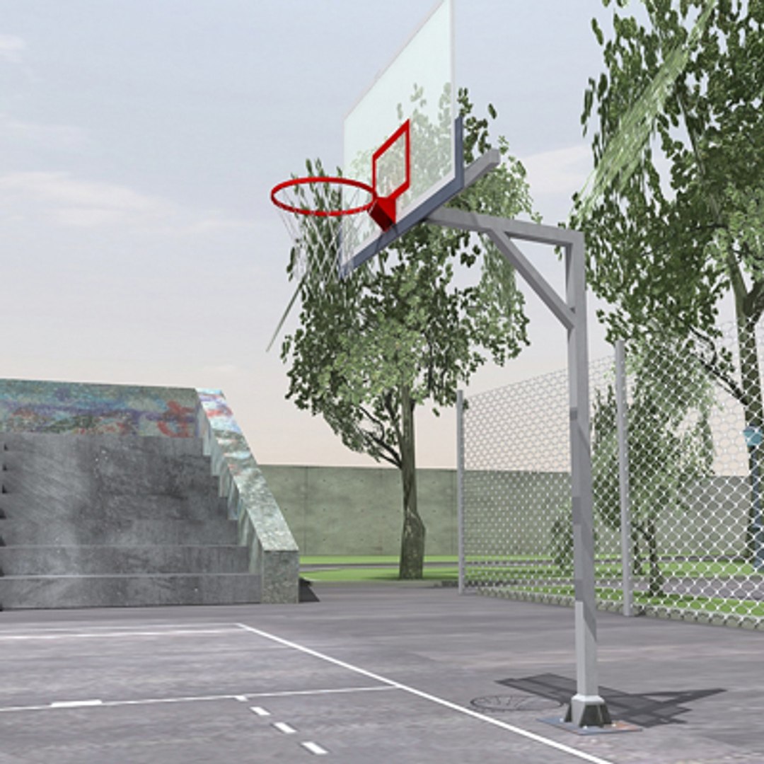 outdoor basketball arena hugo 3d model
