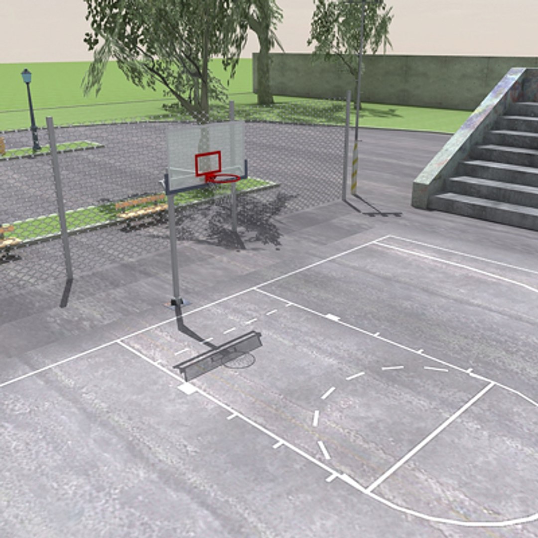 outdoor basketball arena hugo 3d model