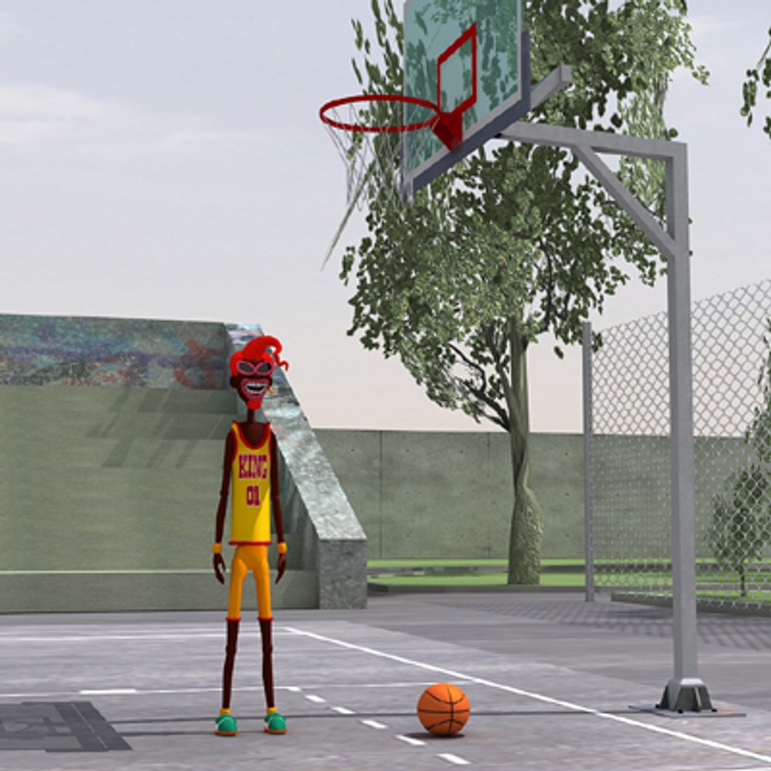 outdoor basketball arena hugo 3d model