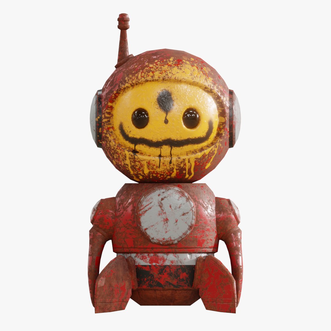 Retrobot Graffiti Version - Technology Mascot - App And Game Ready 3D ...