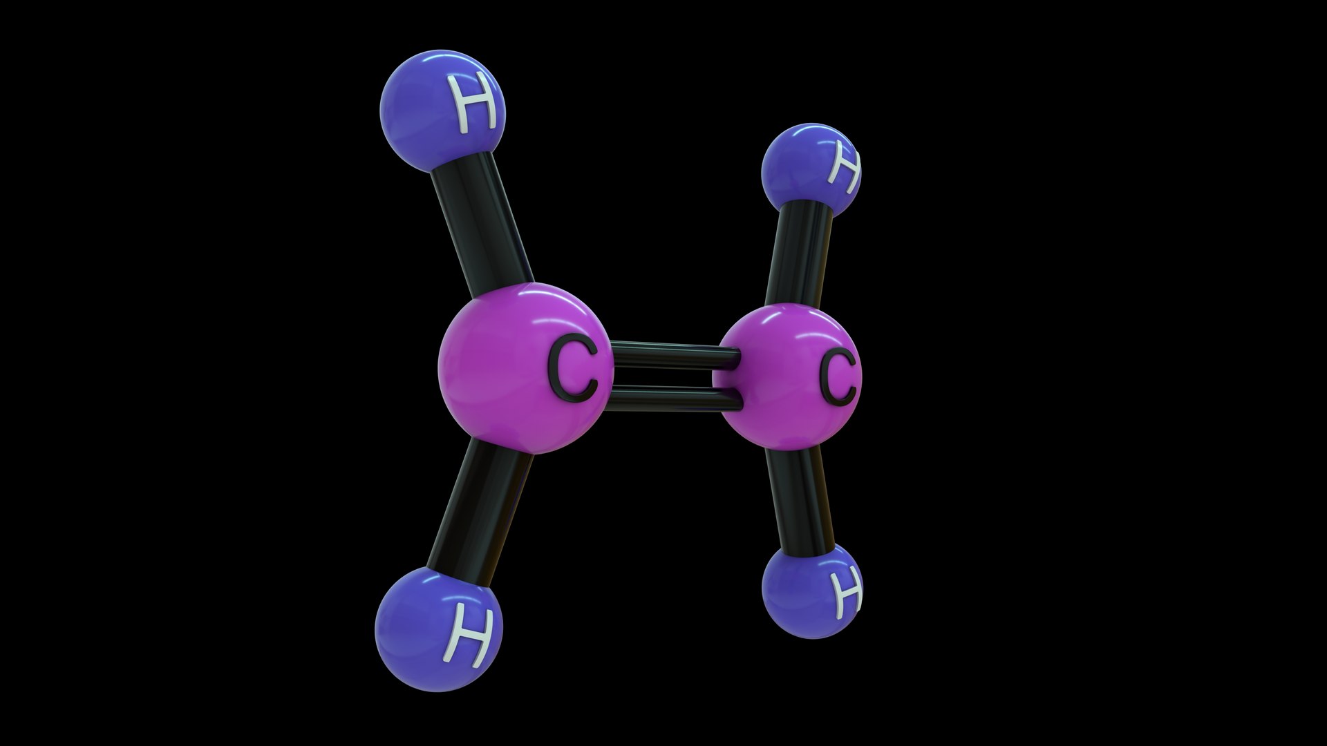 3D Ethylene C2H4 Structure Model - TurboSquid 2220126