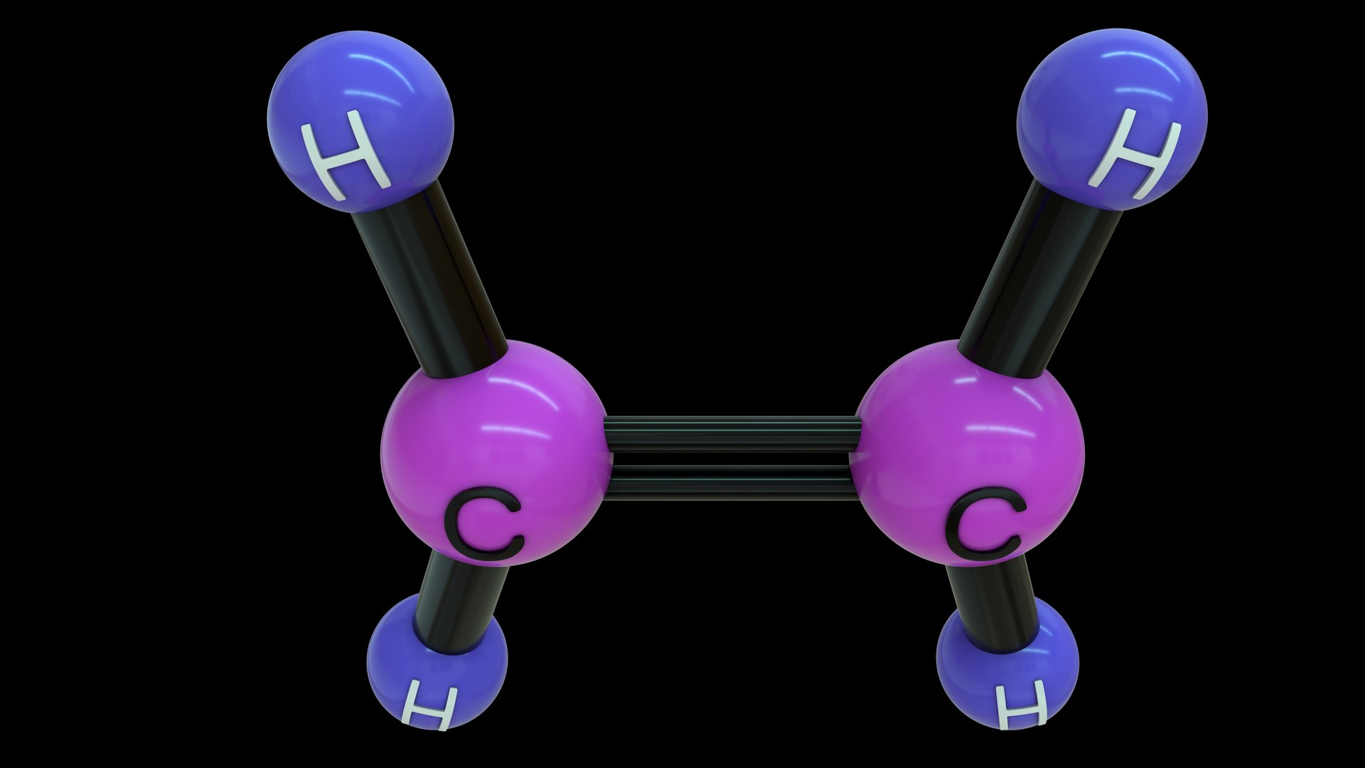 3D Ethylene C2H4 Structure Model - TurboSquid 2220126