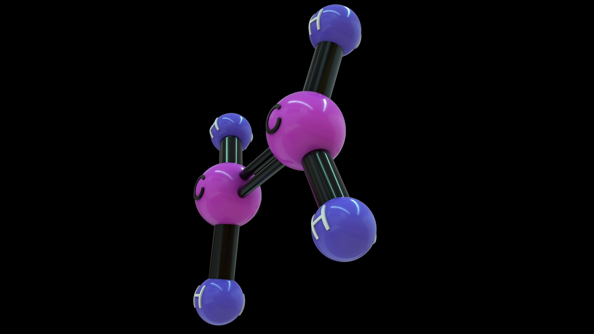 3D Ethylene C2H4 Structure Model - TurboSquid 2220126